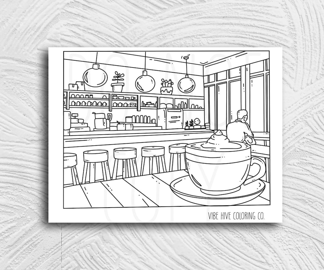 Cappuccino Coloring Page - Etsy