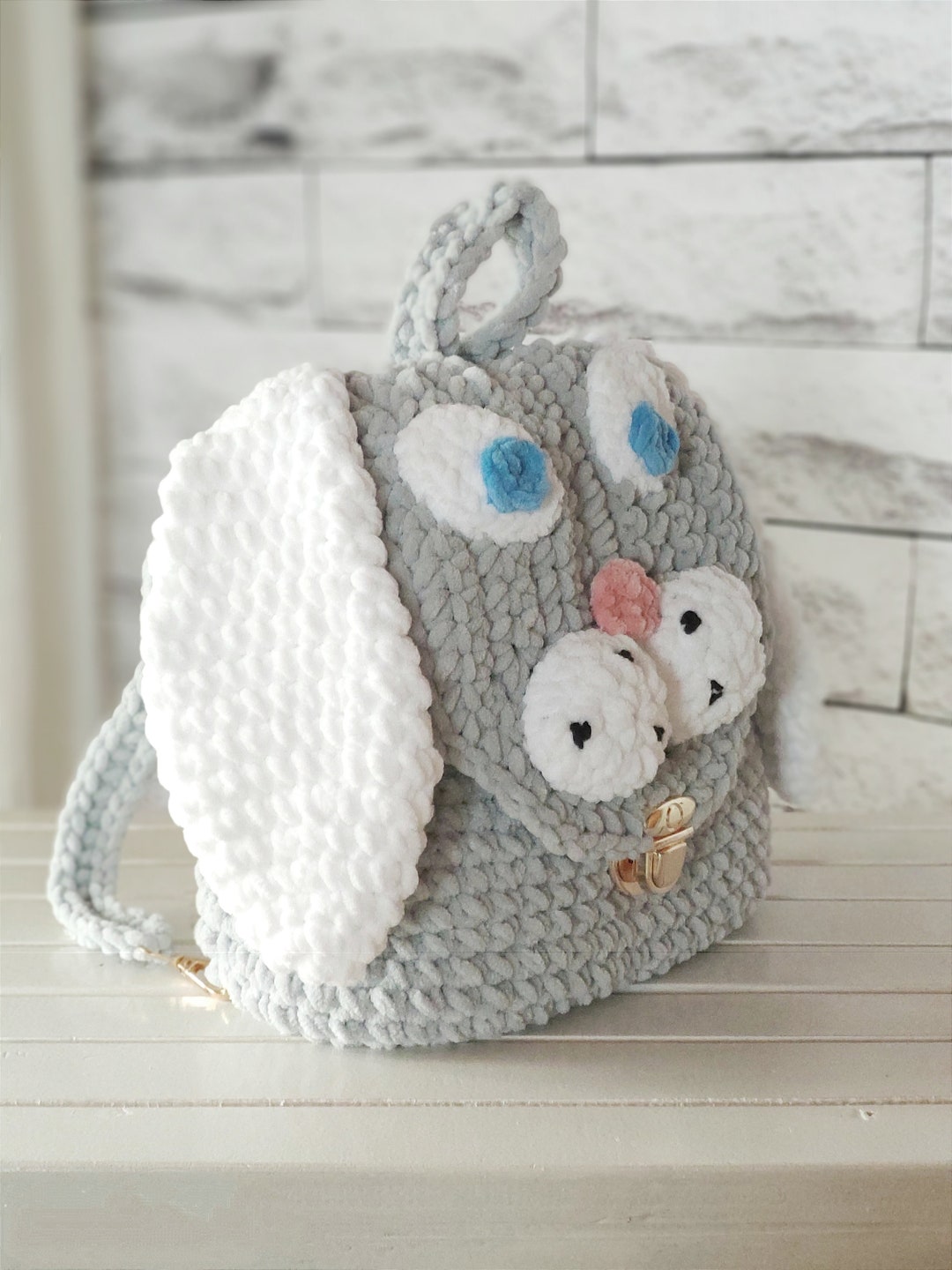 Kids Backpack Rabbit. Crochet Children's Backpack in the Form of a ...