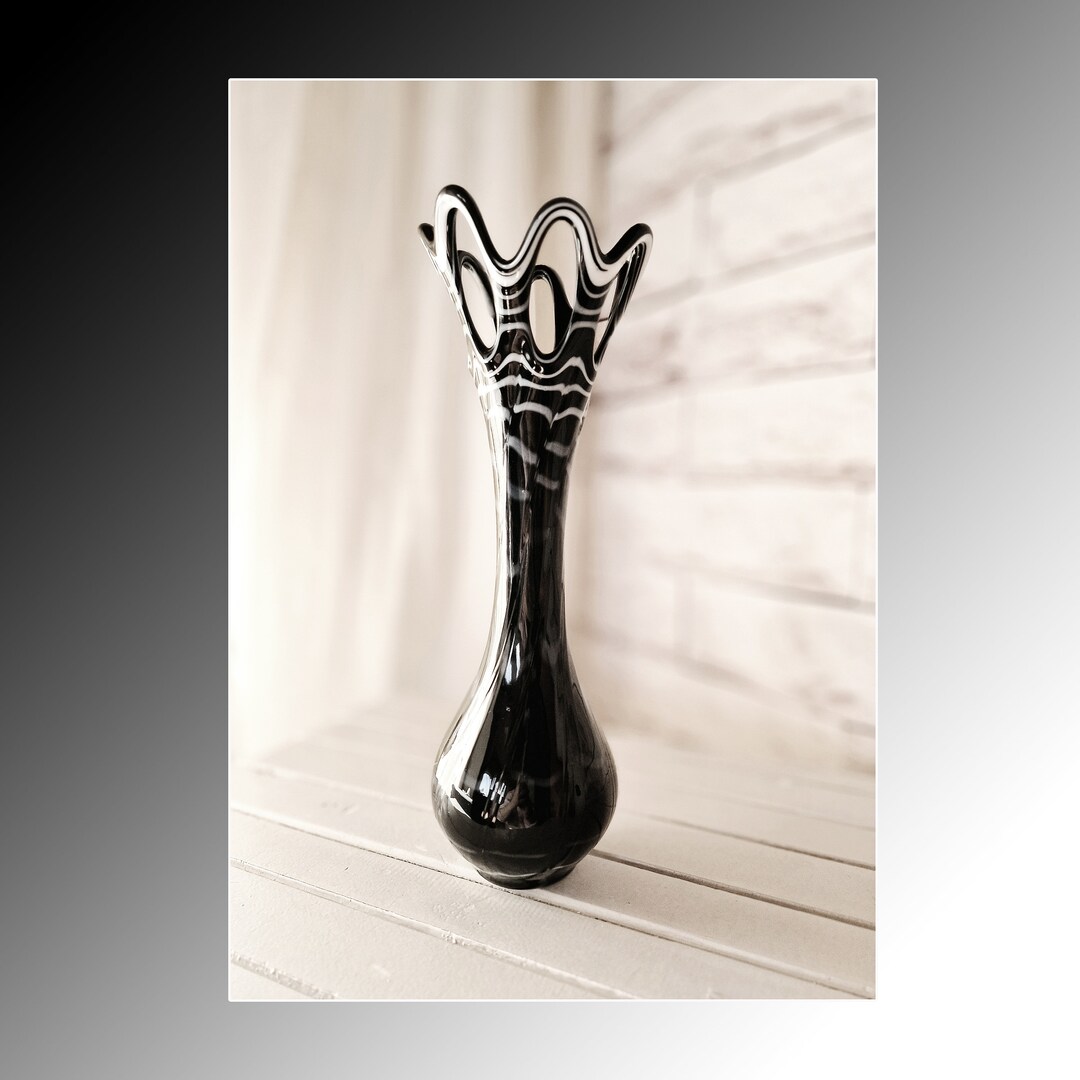 Handmade Glass Vase. Unique Glass Vase. Vase is Embossed, Hand-blown ...
