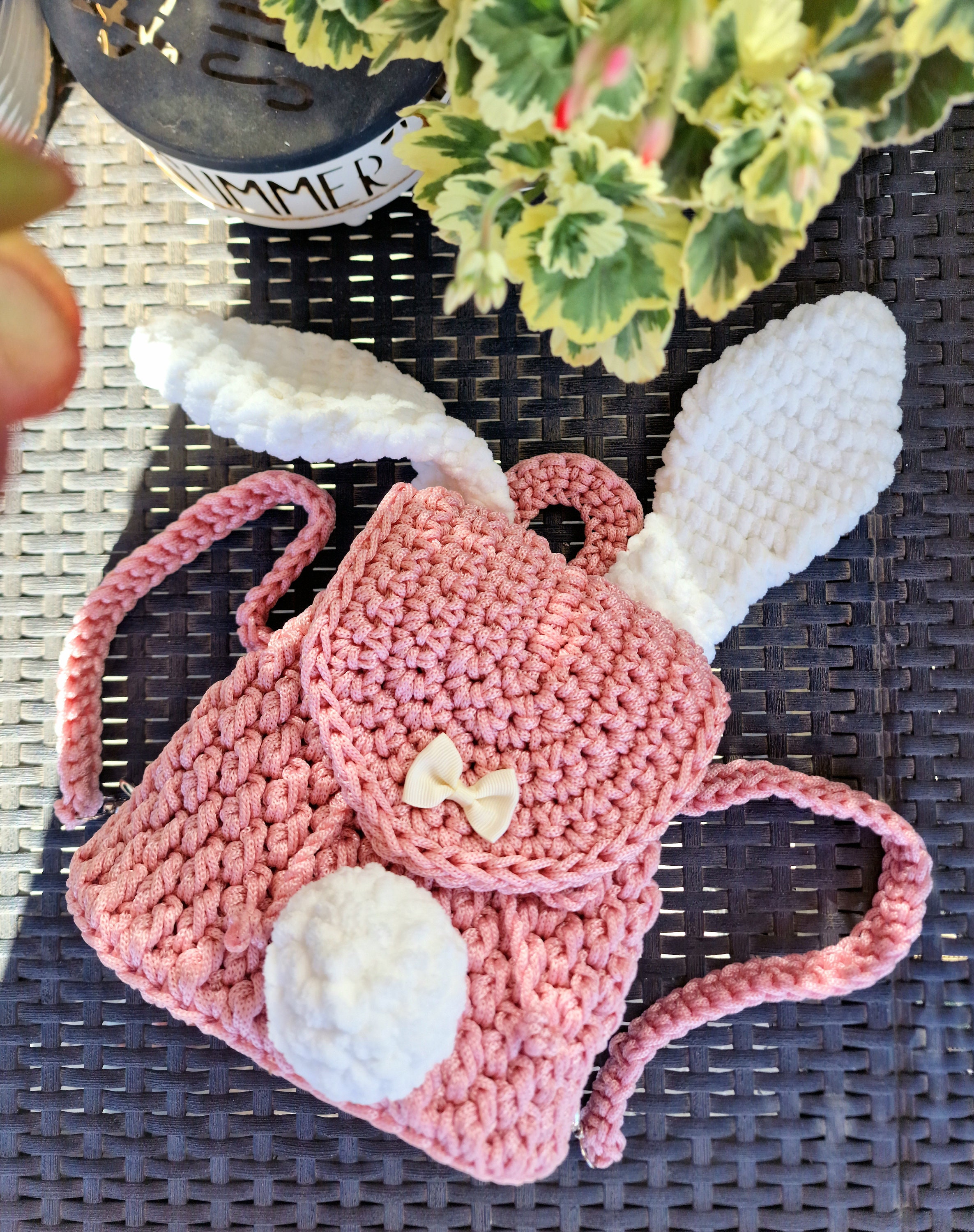Kids Backpack Rabbit. Crochet Children's Backpack in the Form of a ...