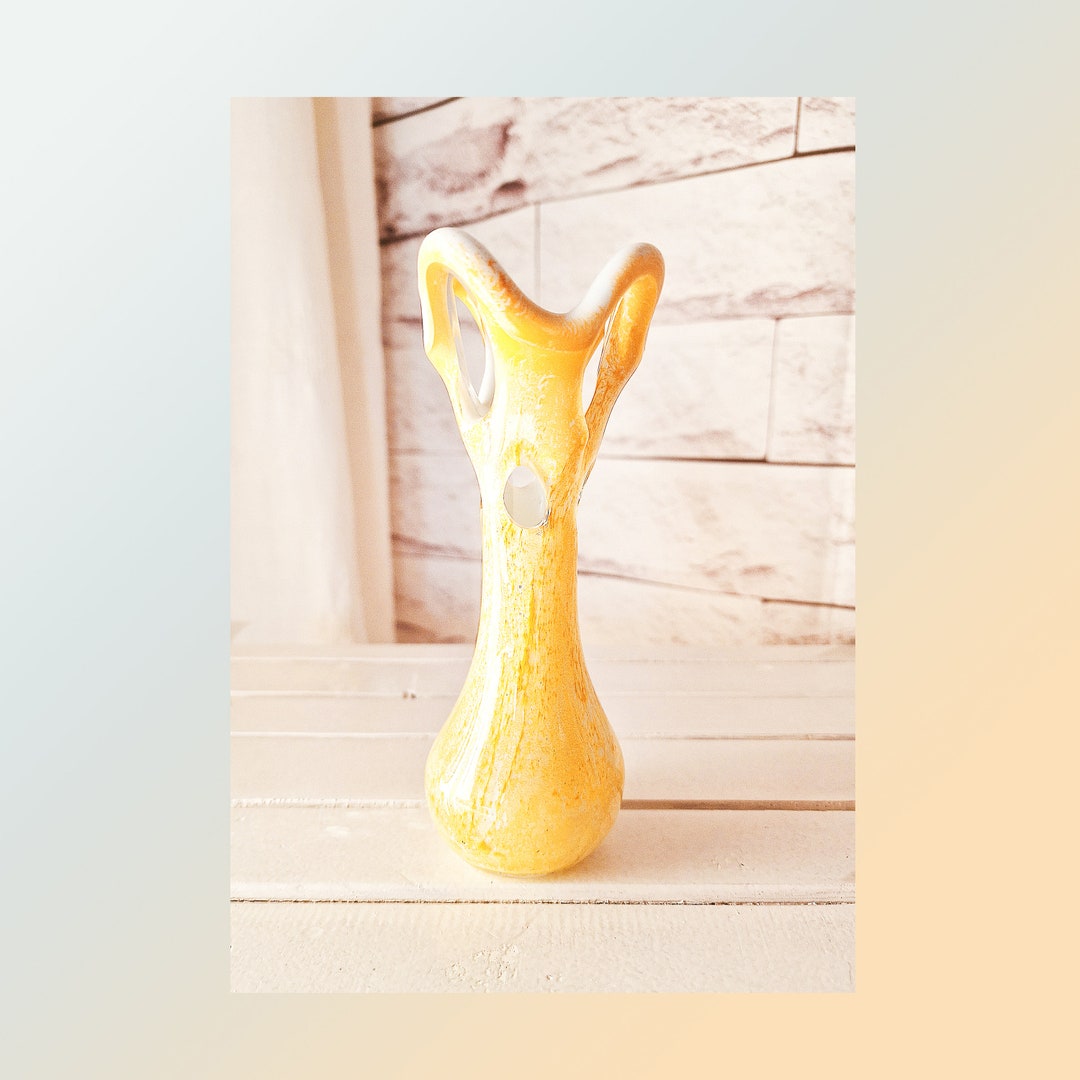 Handmade Glass Vase. Unique Glass Vase. Vase is Embossed, Hand-blown ...