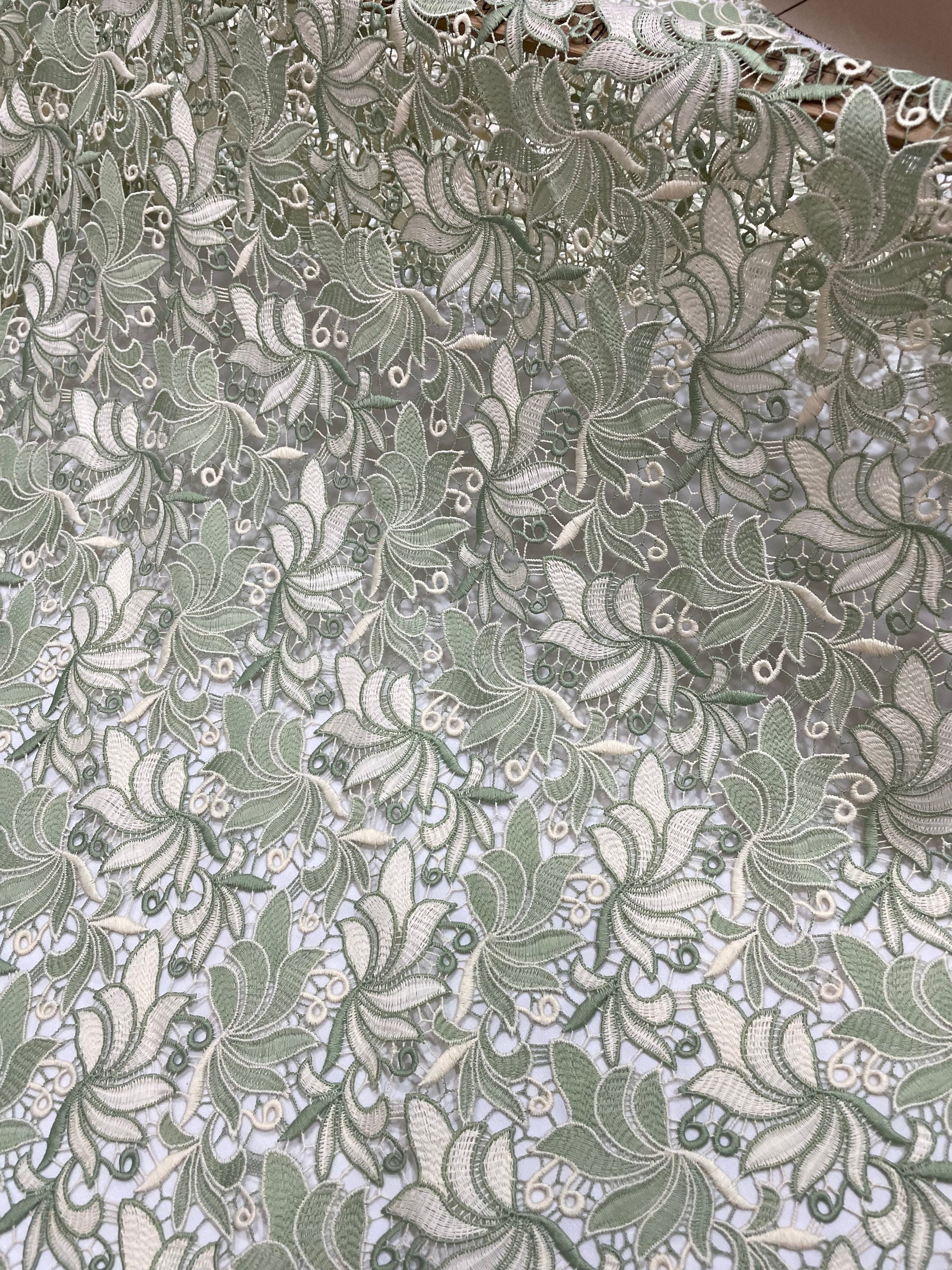 Custom Guipure Lace Fabric for Dresses Daily Wear High Quality Crochet ...
