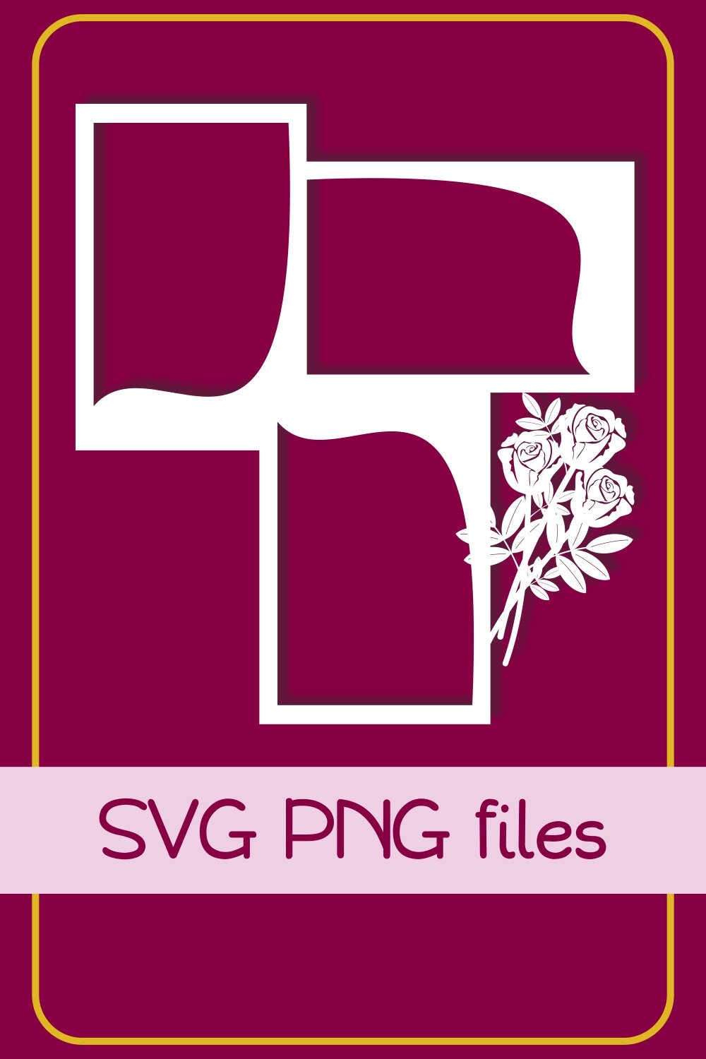 Roses SVG PNG Picture Frames Bundle. Single Picture or Collage | Etsy