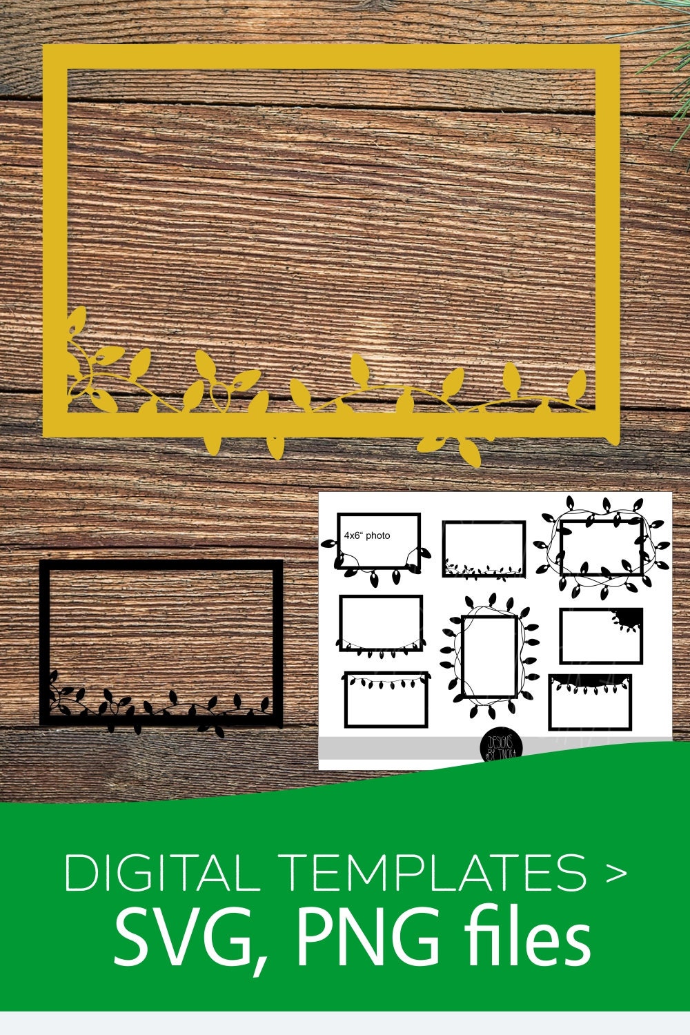 Christmas Lights SVG and PNG Picture Frames Cut Files for | Etsy