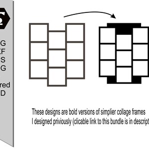 3x3 Picture Collage Frames: DIY Scrapbooking Templates (SVG, PSD) - Etsy