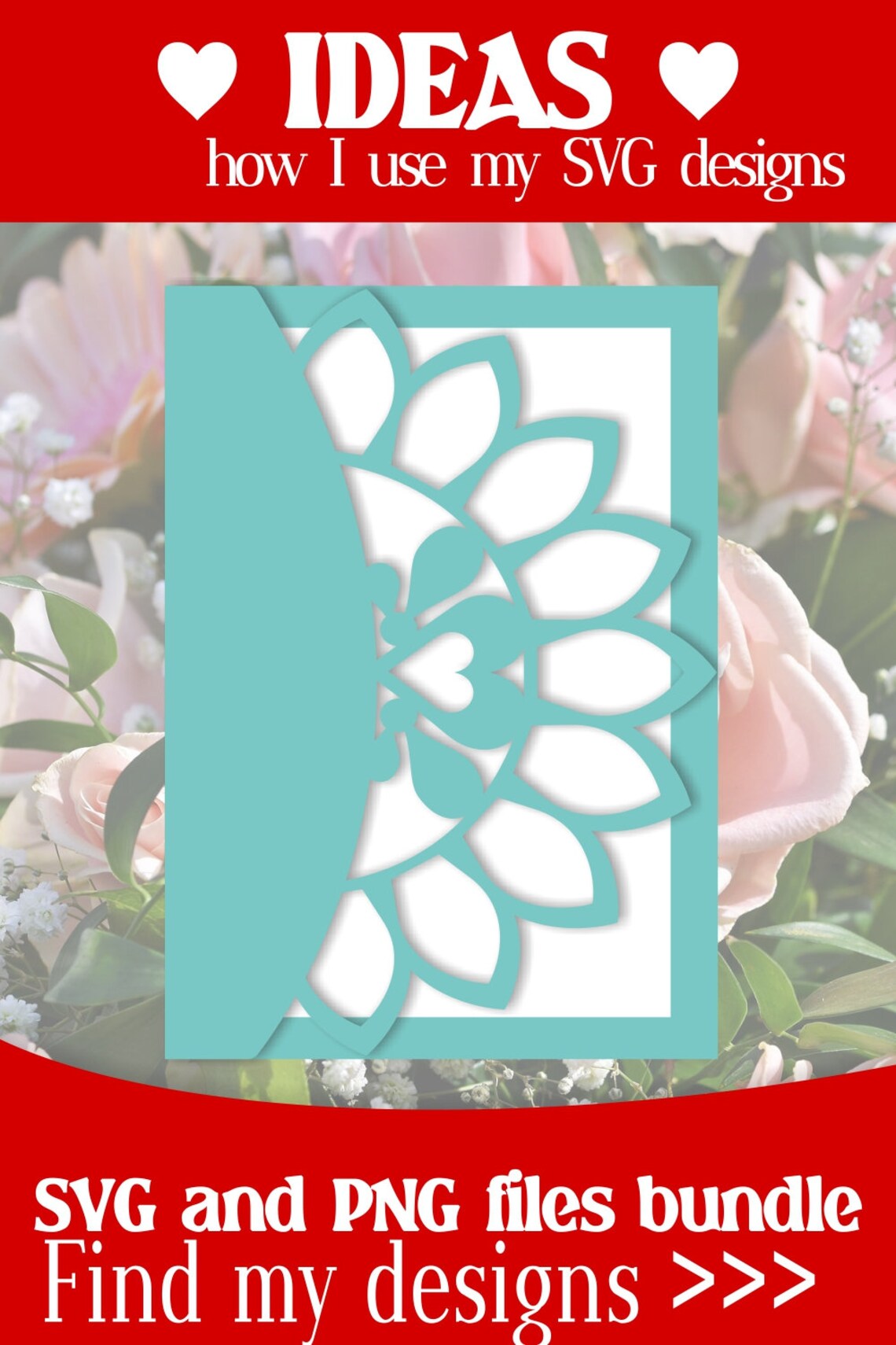 5x7 Foldable decorative card template SVG PNG bundle 1 24 | Etsy