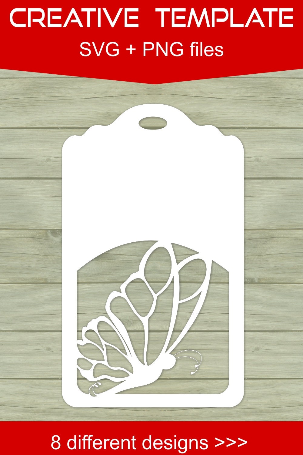 Tag SVG PNG Decorated With Butterfly. Christmas Gift Tag SVG | Etsy