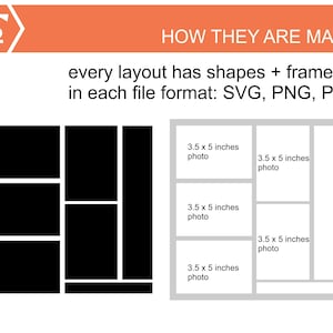 Scrapbook Layout Template: Photo Collage Bundle (SVG, PNG, PSD) - Etsy