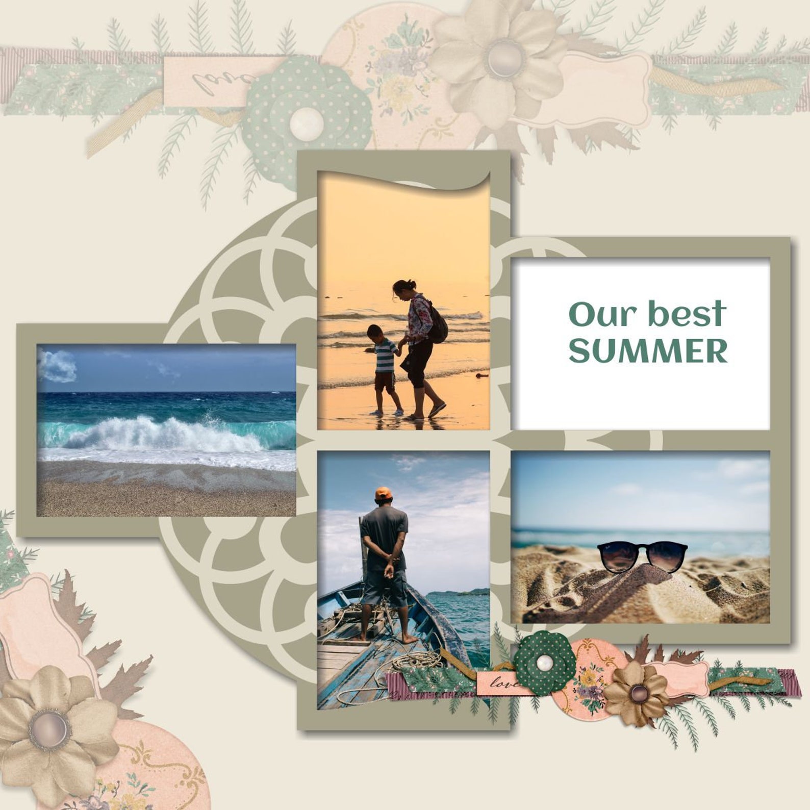 5 Picture Collage Frames Bundle, SVG Files for Cricut and Png Black ...