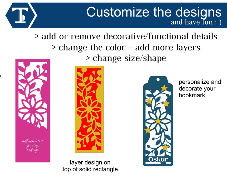 Floral Bookmark SVG Bundle: Papercut Templates, DIY Gift (digital ...