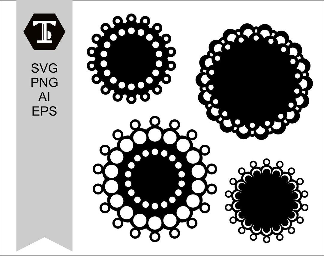 Doily/lace SVG Designs, Template for Decorated Photo Matte or Picture ...