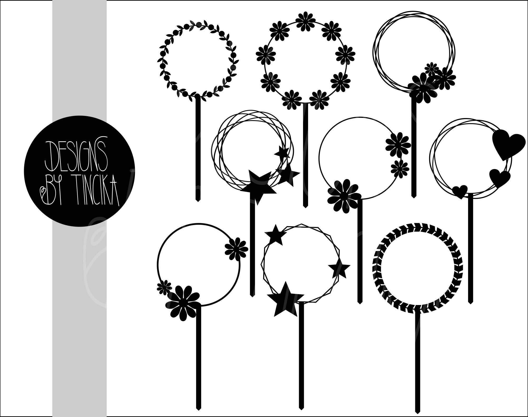 Cake topper base SVG PNG template. | Etsy