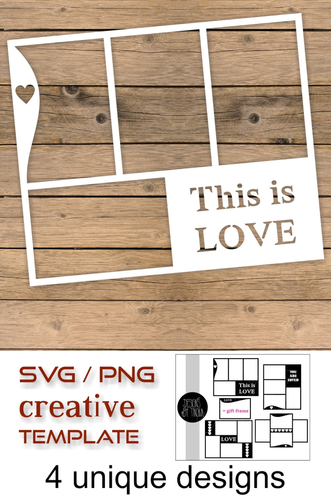 Pictures Collage Frame SVG and PNG Bundle Love. Files for - Etsy
