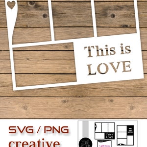 Pictures Collage Frame SVG and PNG Bundle - Love. Files for Cricut and ...