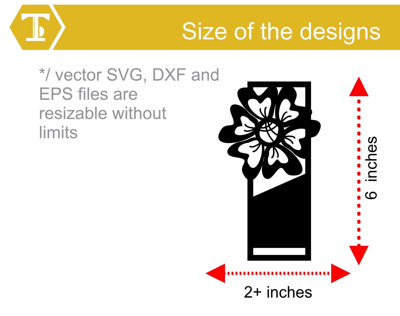 DIY Bookmark Templates, Oversized Floral Elements (svg, Dxf, Eps, Png ...