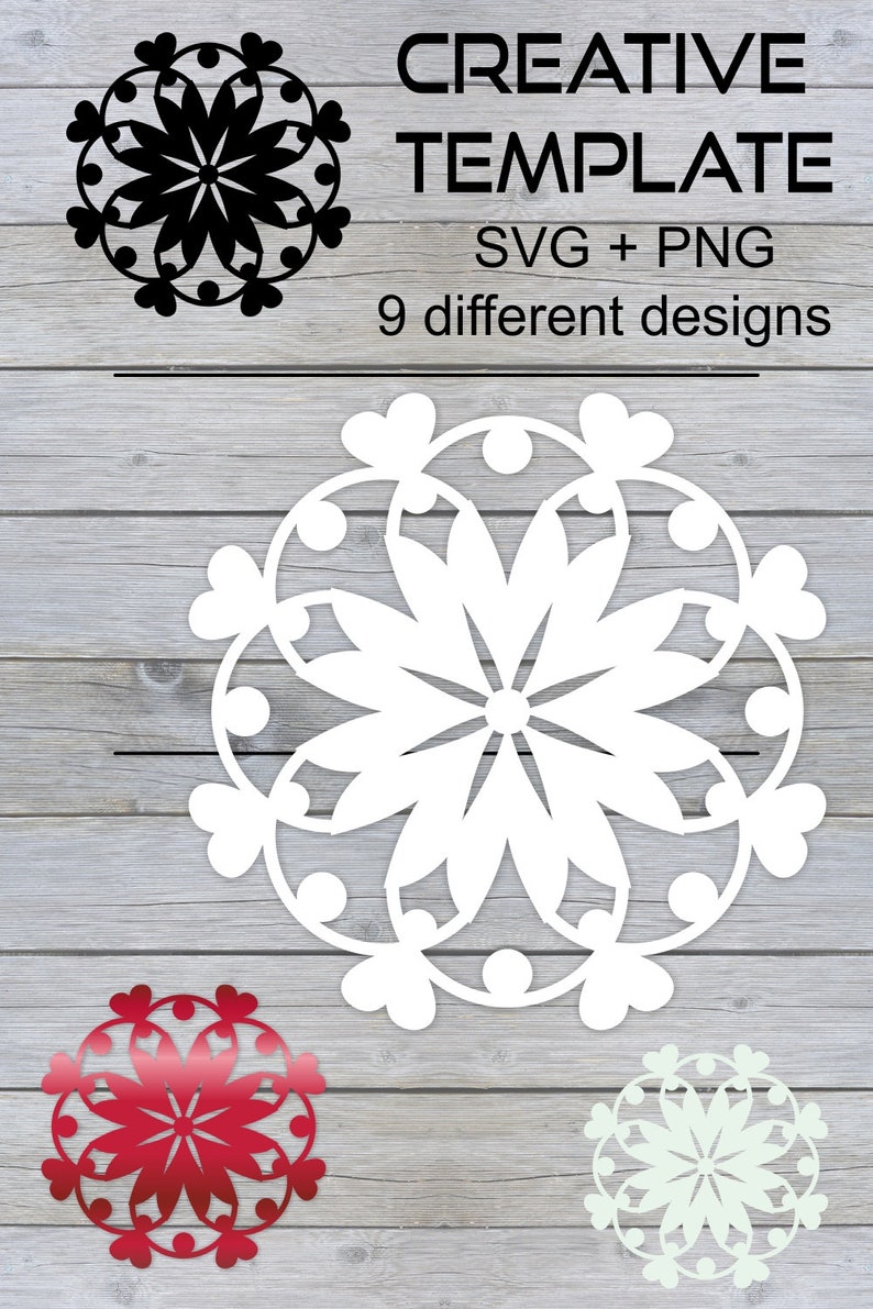 Boho Mandala Circle Lace Doily SVG PNG Bundle Template for - Etsy