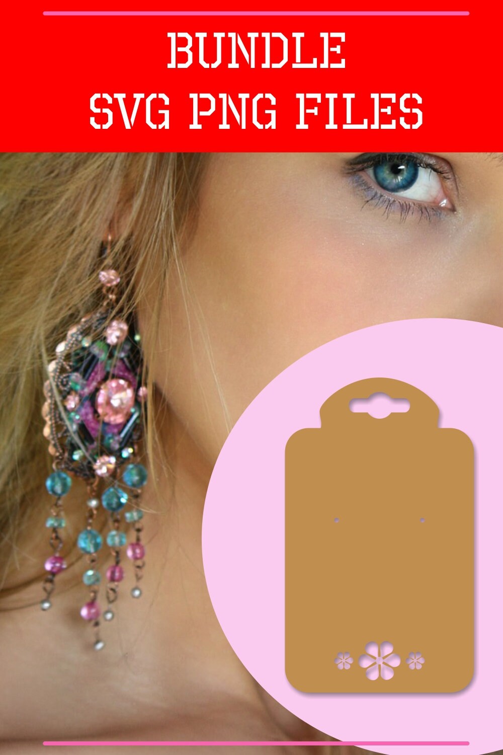 Earring Card SVG PNG Bundle 5 Flowers - Etsy