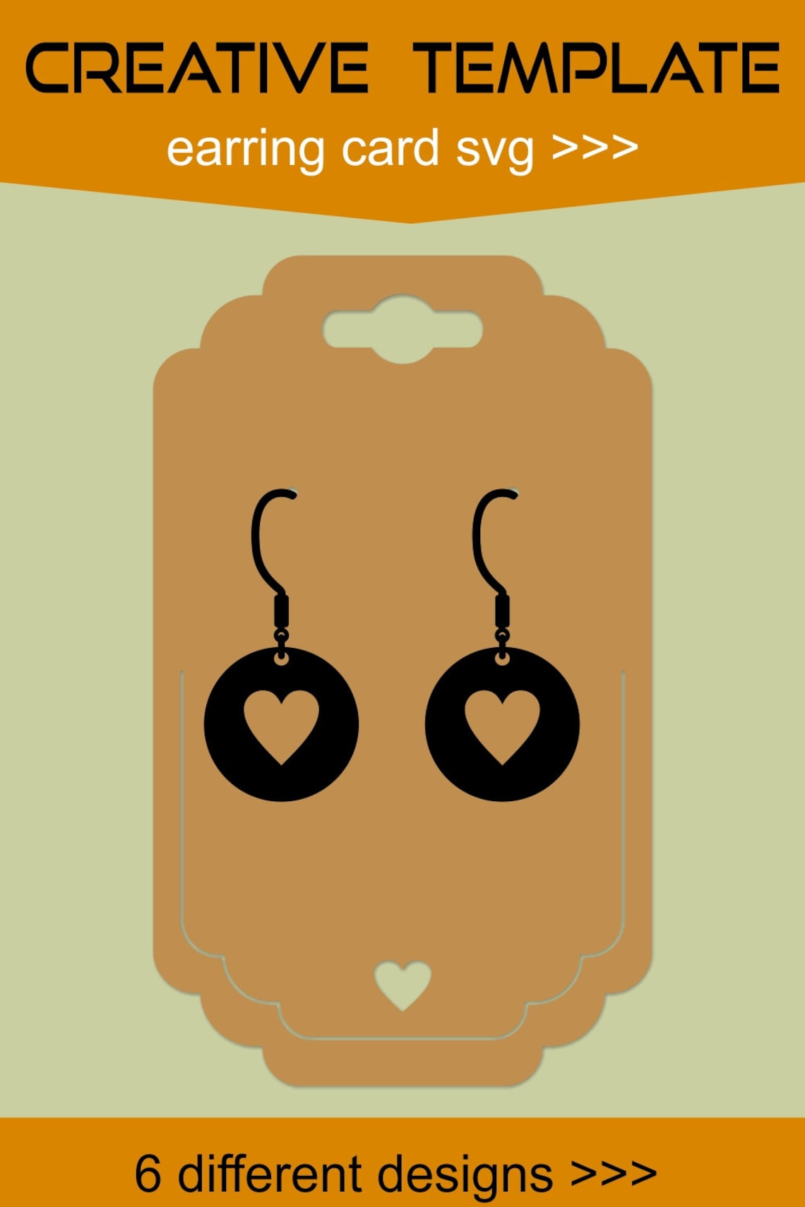 Earring Card SVG PNG Bundle 8 Elegant With Hearts | Etsy