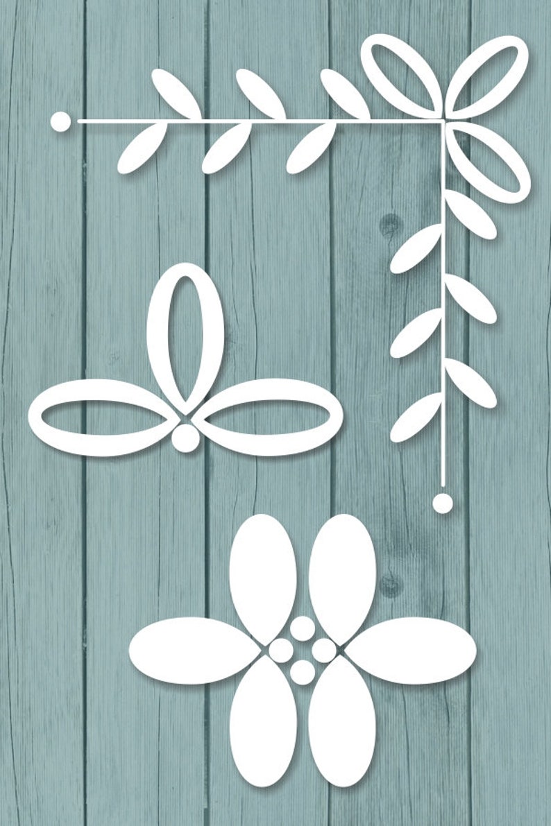 Flower border SVG PNG bundle 4 greenery border SVG | Etsy