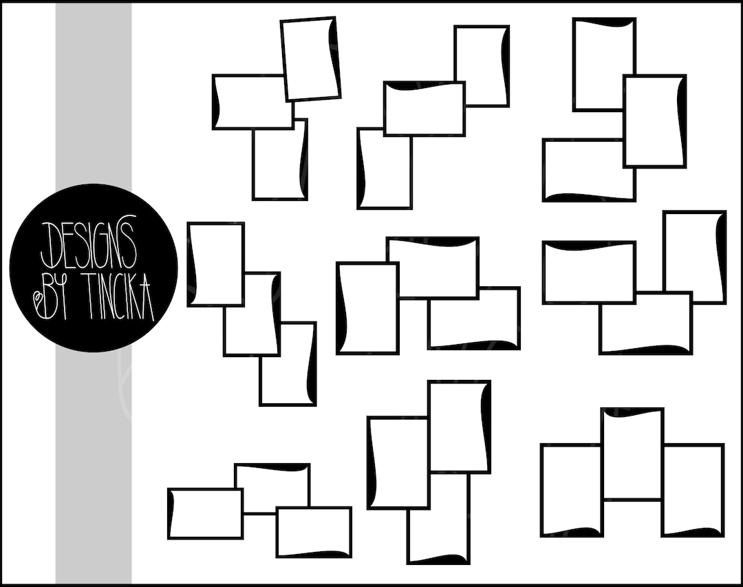 Picture Collage Frame SVG Bundle: DIY Scrapbooking Clipart (digital ...