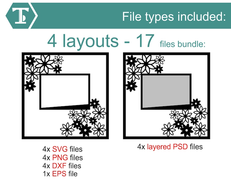 Floral Scrapbook Layout Templates: Wedding, Anniversary (digital ...