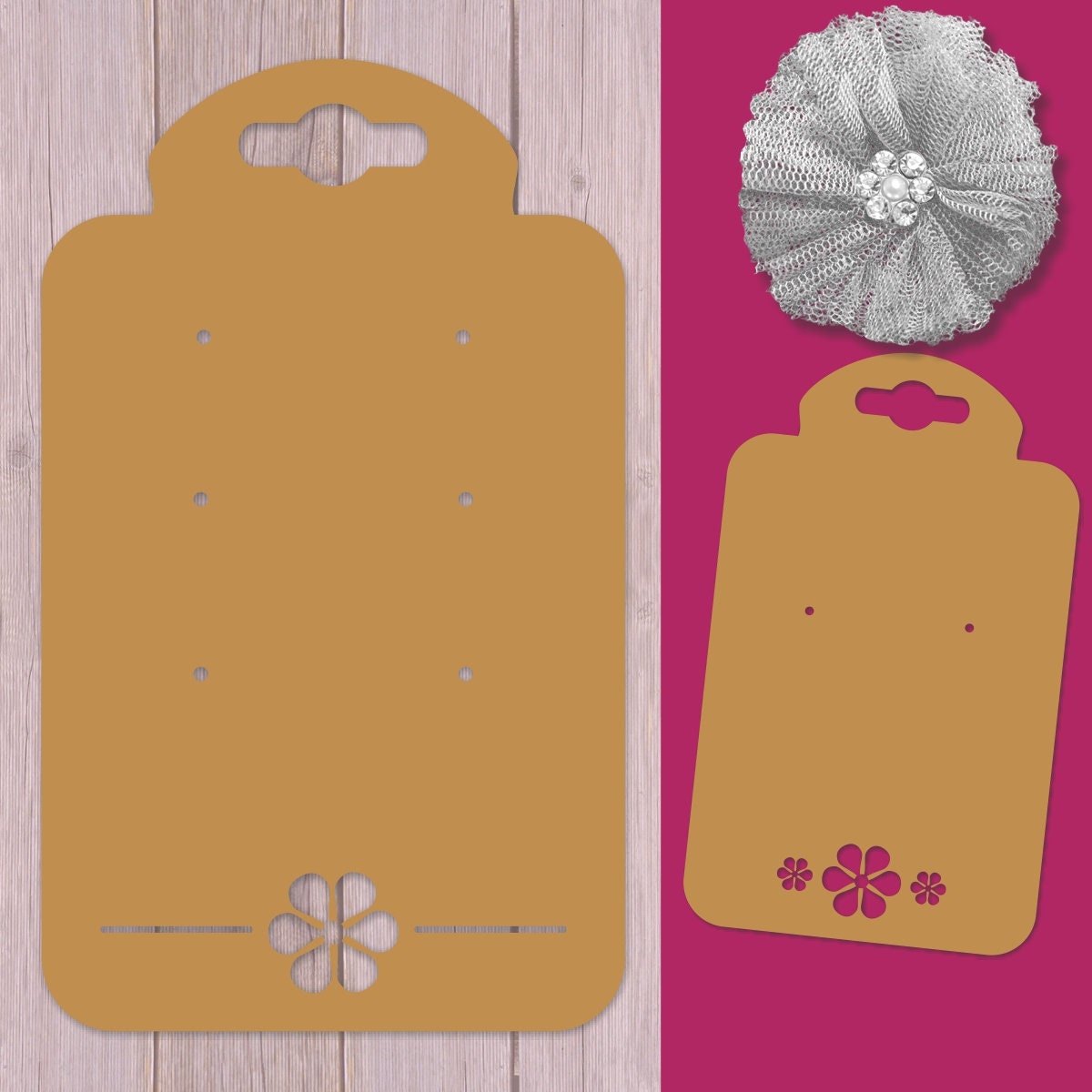 Earring Card SVG PNG Bundle 5 Flowers - Etsy