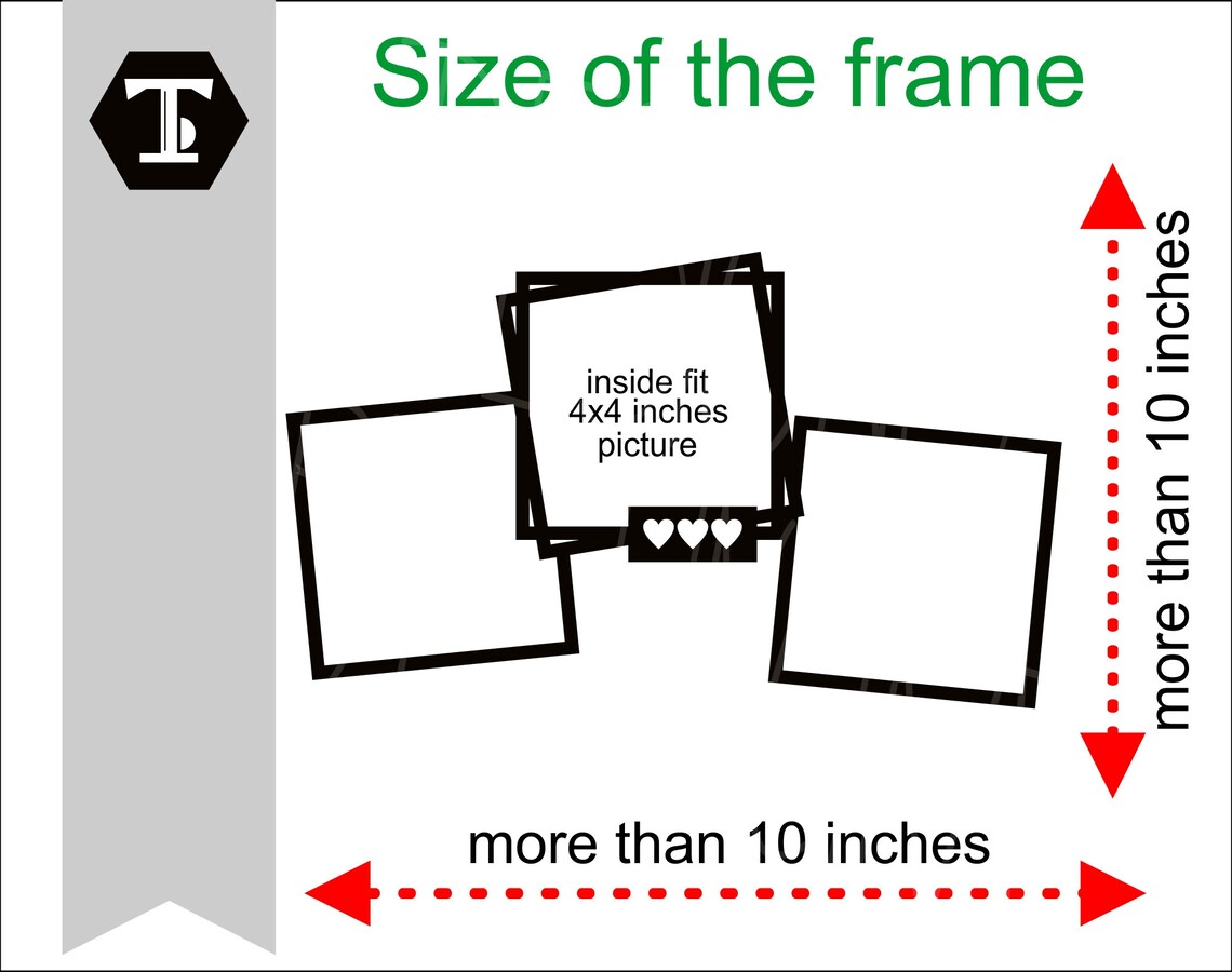 Simple Photo or Collage Square Frame Scrapbook Templates - Etsy