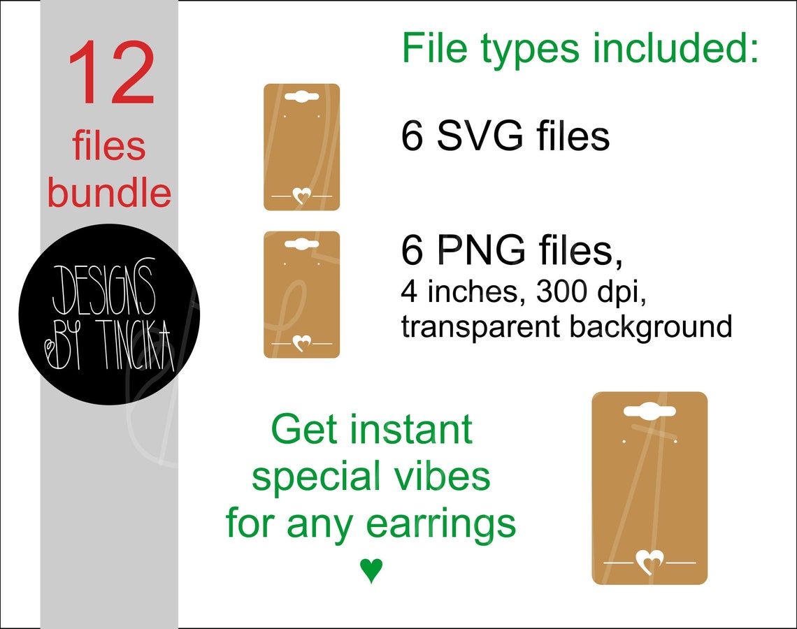 Earring Card SVG PNG Bundle 1 - Etsy