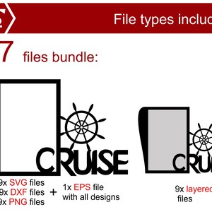 Cruise-themed 4x6 Photo Frames Templates - SVG Files for Cricut and ...