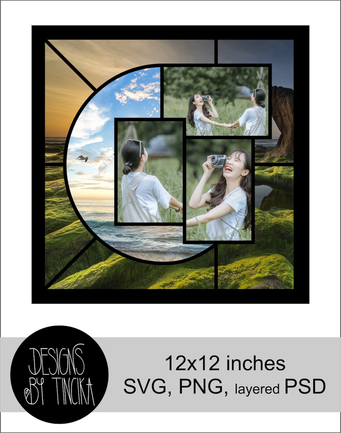 Photo Collage Template or Digital Scrapbooking Layout - Bundle 9 - Etsy ...