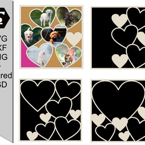 Heart Layout Photo Collage Template or Digital Scrapbooking Layout, SVG ...