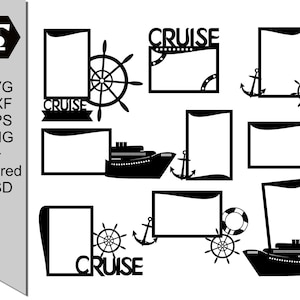 Cruise-themed 4x6 Photo Frames Templates - SVG Files for Cricut and ...