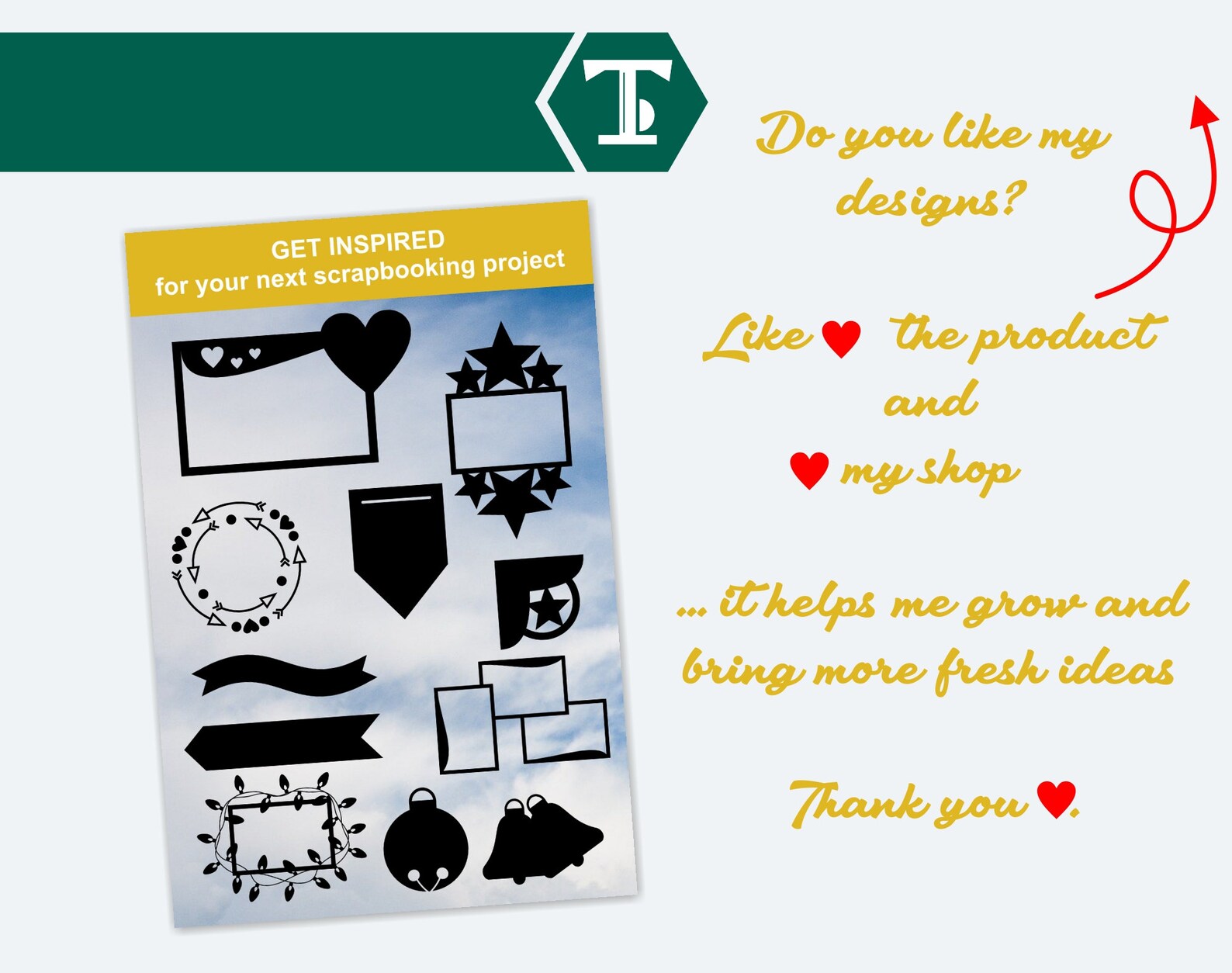 5 Picture Collage Frames Bundle, SVG Files for Cricut and Png Black ...