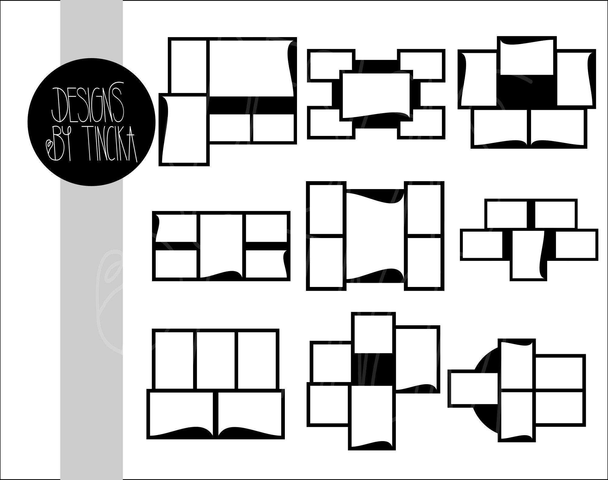 5 Picture Collage Frame Bundle SVG Files for Cricut and PNG | Etsy Canada