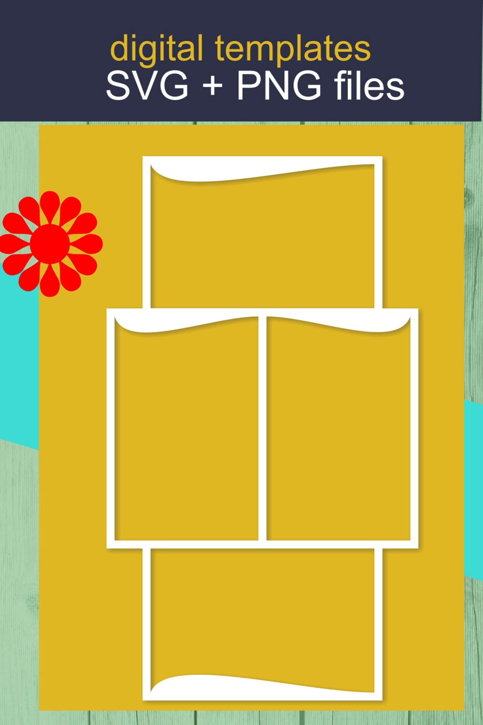 4 Picture Collage Frame Bundle SVG Files for Cricut and PNG - Etsy