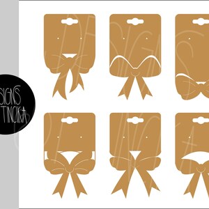 Earring Card SVG PNG Bundle 4 Bow - Etsy