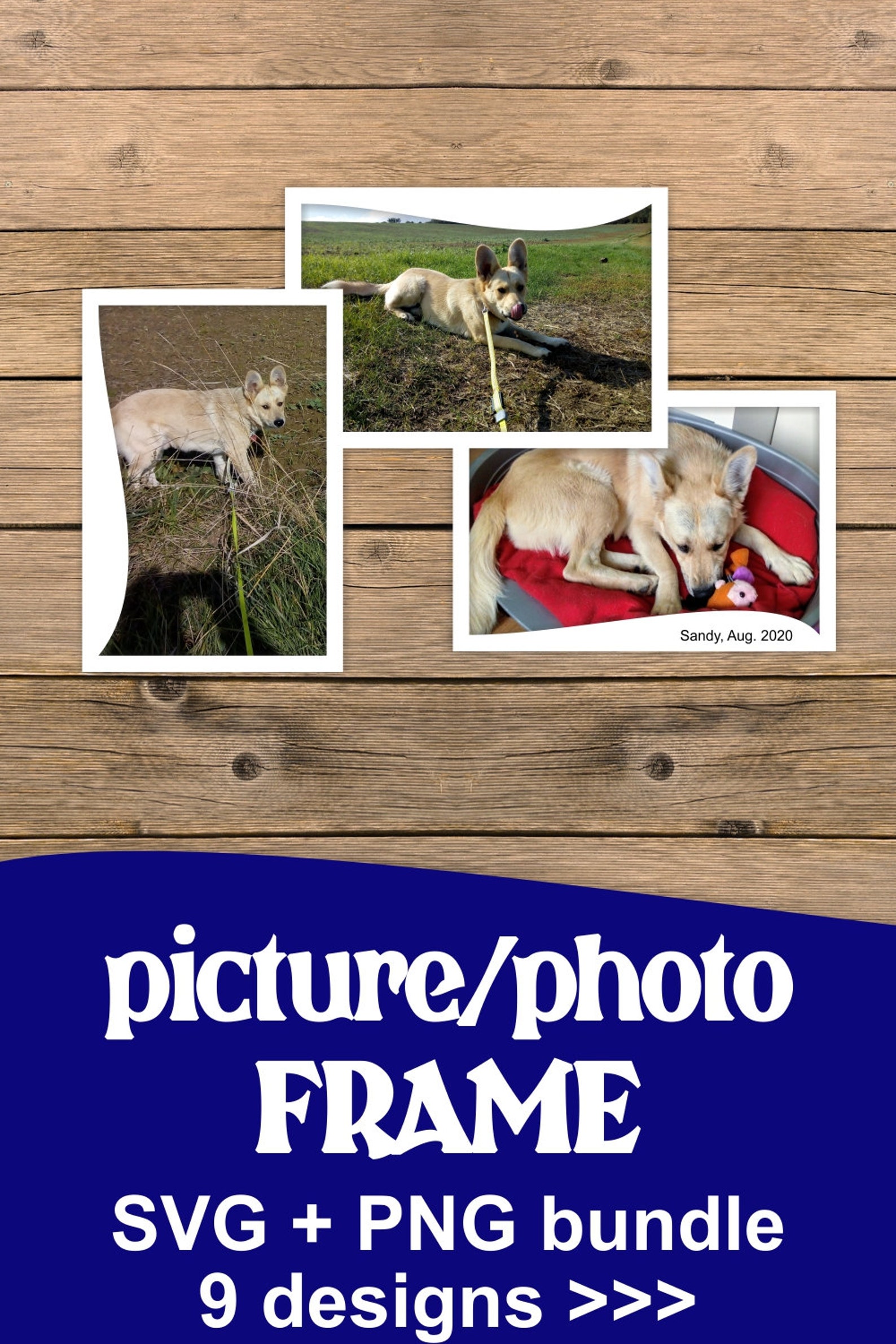 3 Picture Collage Frame Bundle, SVG Files for Cricut and PNG Black ...