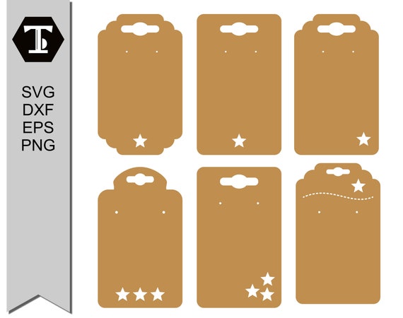 Decorative Earring Card SVG DXF Eps PNG Templates Earring - Etsy