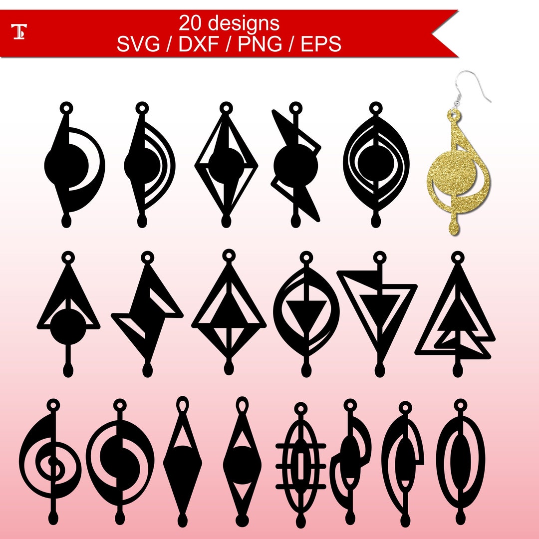 Elegant Geometric Earrings SVG Laser Cut Templates for DIY Jewelry ...