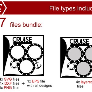 Cruise SVG Collage Frames - Files for Cricut and Silhouette (png, DXF ...