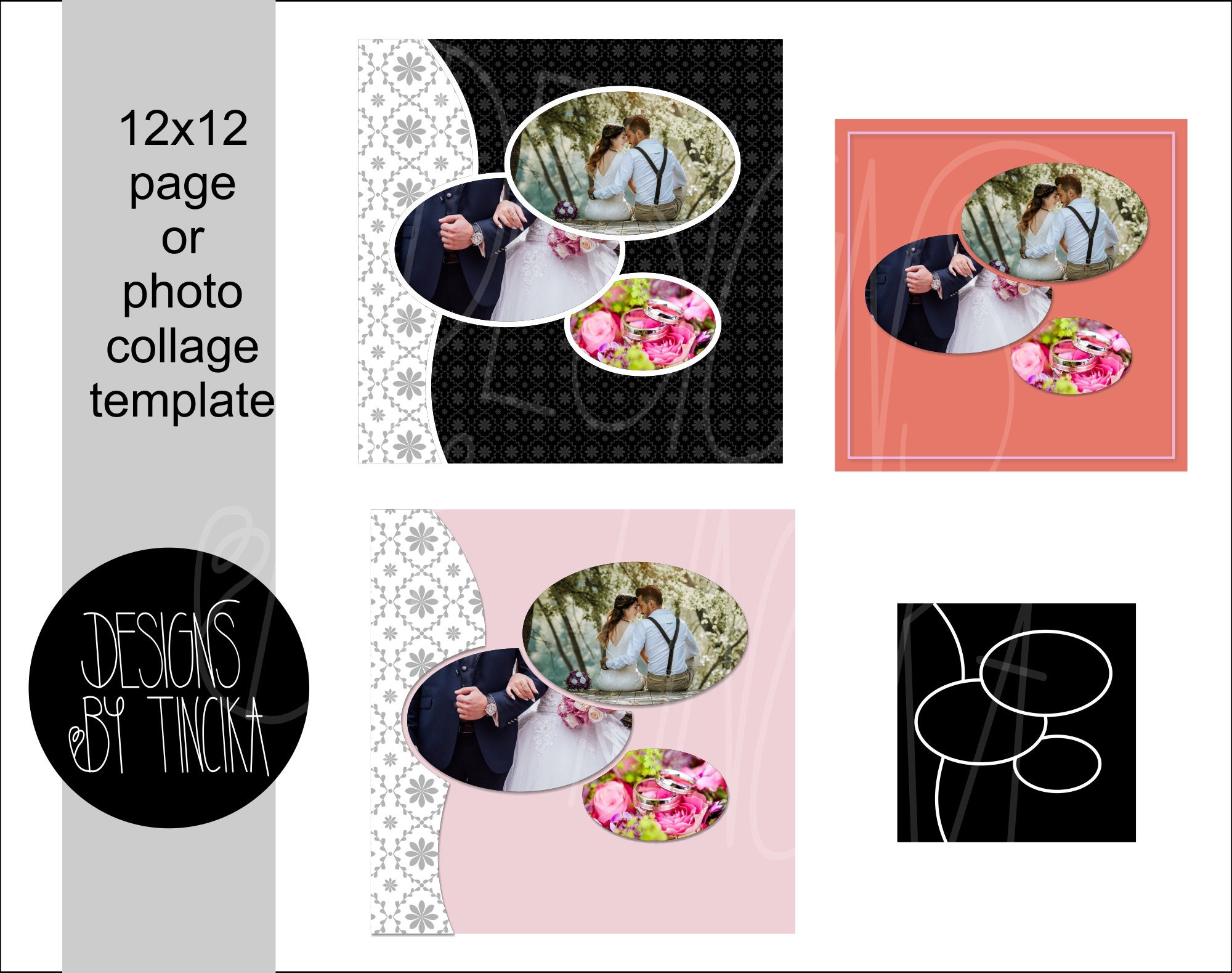 Digital Scrapbooking Layout Template Photo Collage Template - Etsy