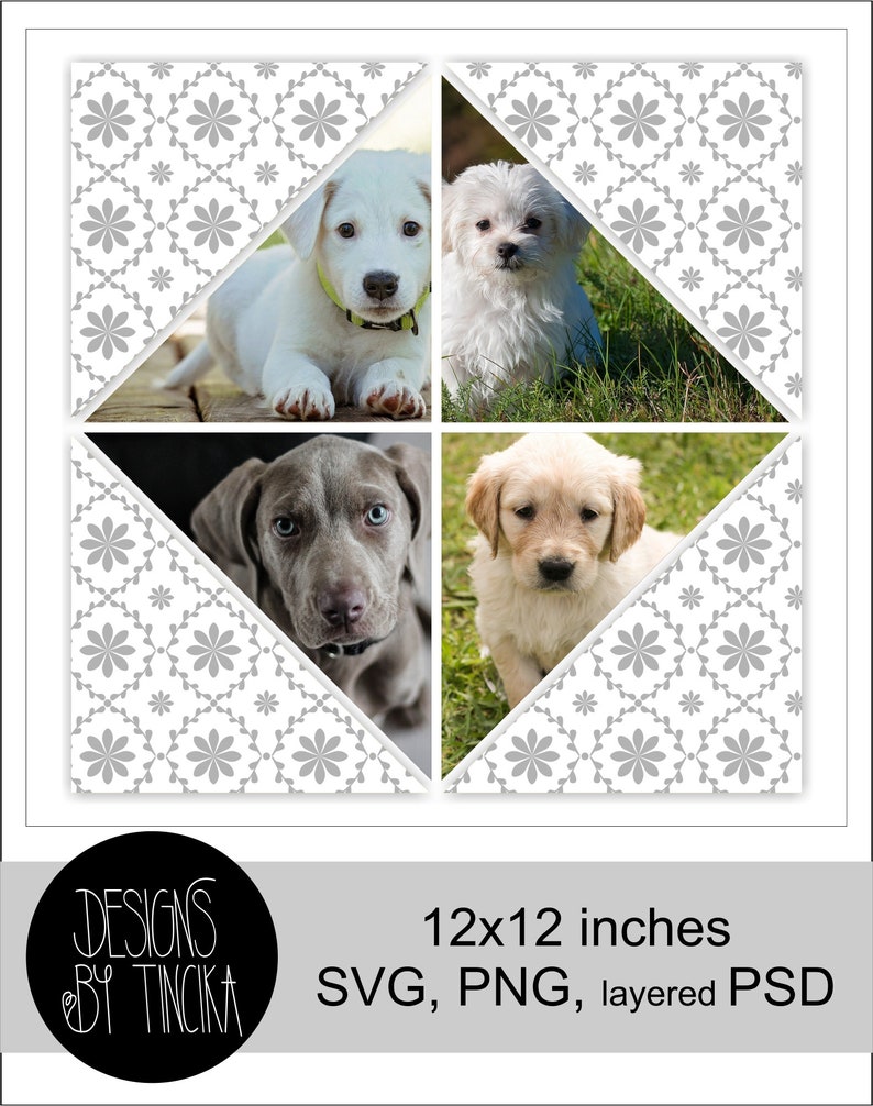 Photo Collage Template or Digital Scrapbooking Layout Bundle | Etsy