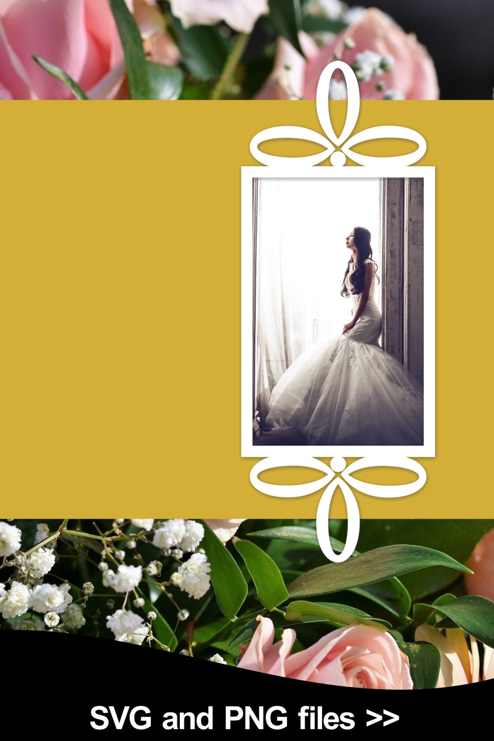 Photo Overlays Decorative Frames SVG PNG Bundle Floral Frames | Etsy