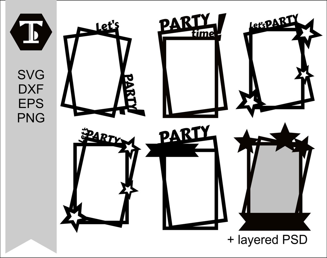 Lets Party - Photo Frame Templates, Scrapbook Overlays, Cut Files for ...