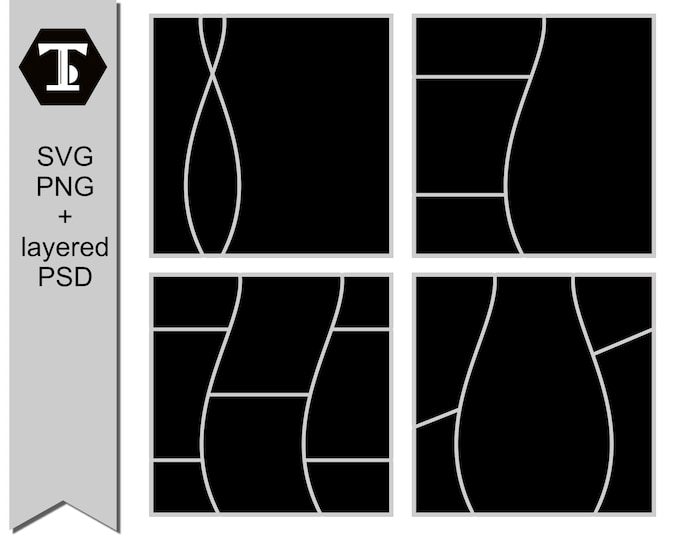 Photo Collage Template or Digital Scrapbooking Layout Bundle - Etsy