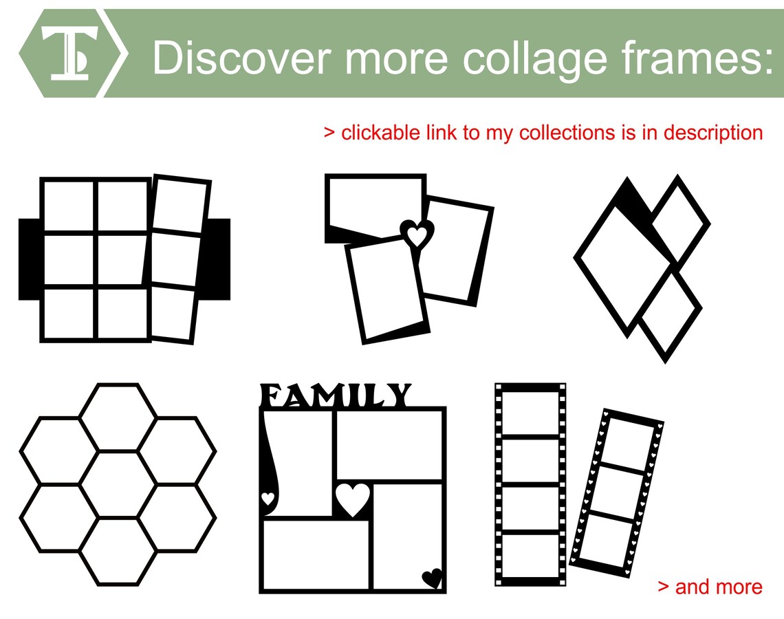 3 Picture Collage Frames Rectangle and Squares Bundle of - Etsy