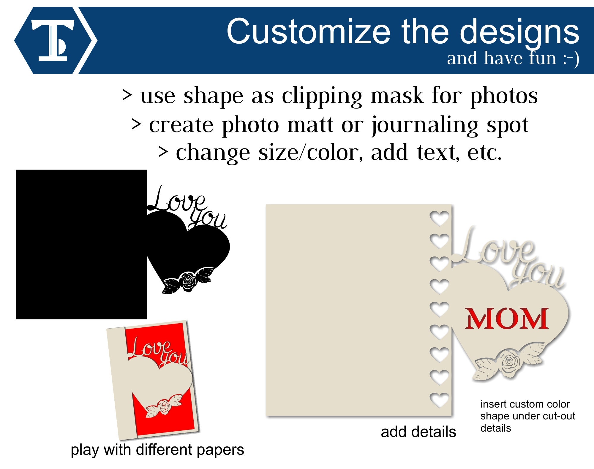 5x7 Mother's Day Card SVG Templates Bundle Dxf Eps Png - Etsy