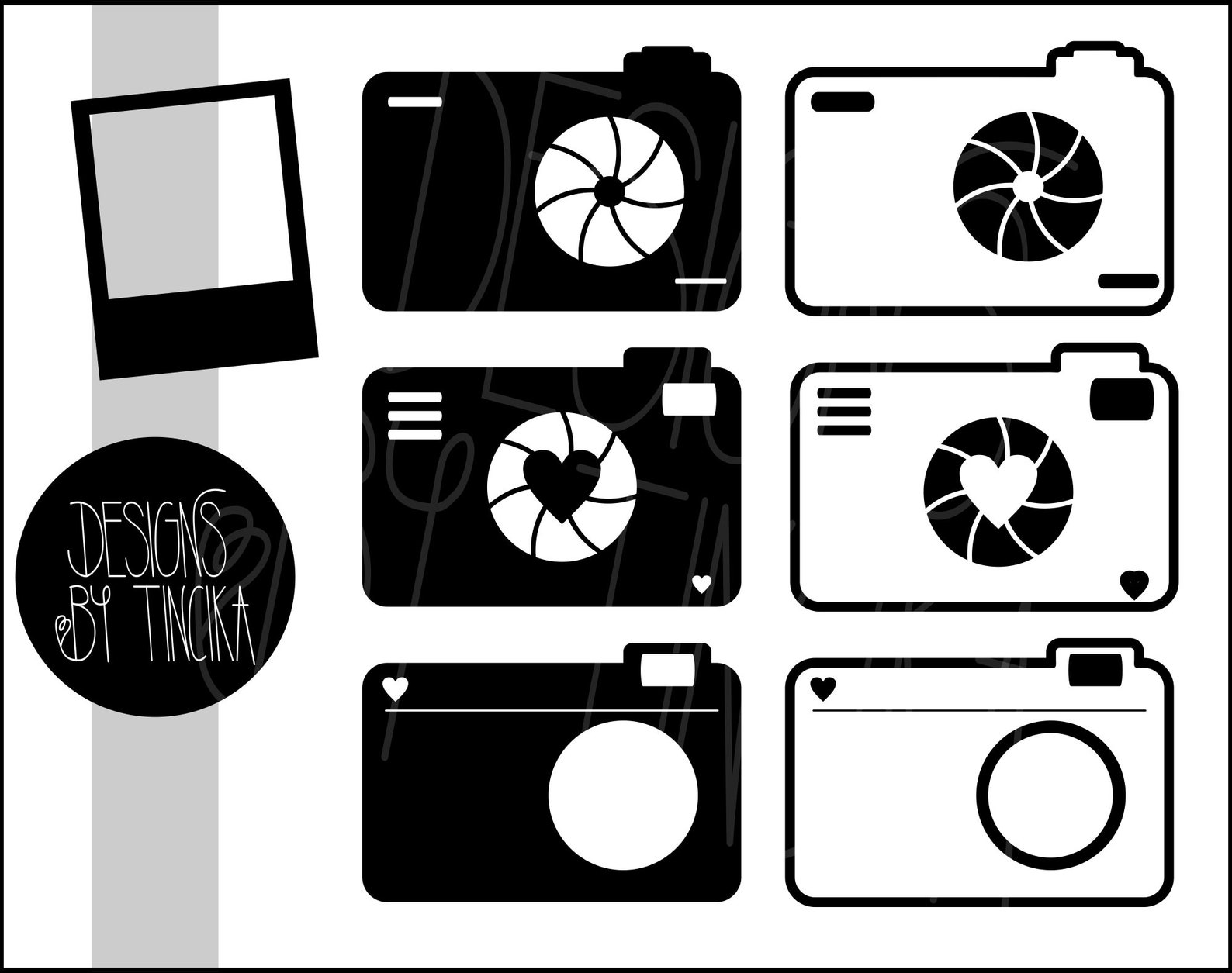 Camera SVG and PNG clipart templates and cut files for Cricut | Etsy