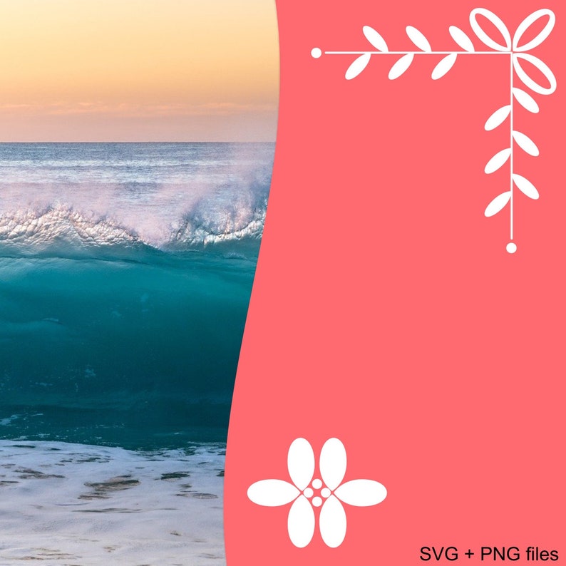 Flower Border SVG PNG Bundle 4 Greenery Border SVG | Etsy