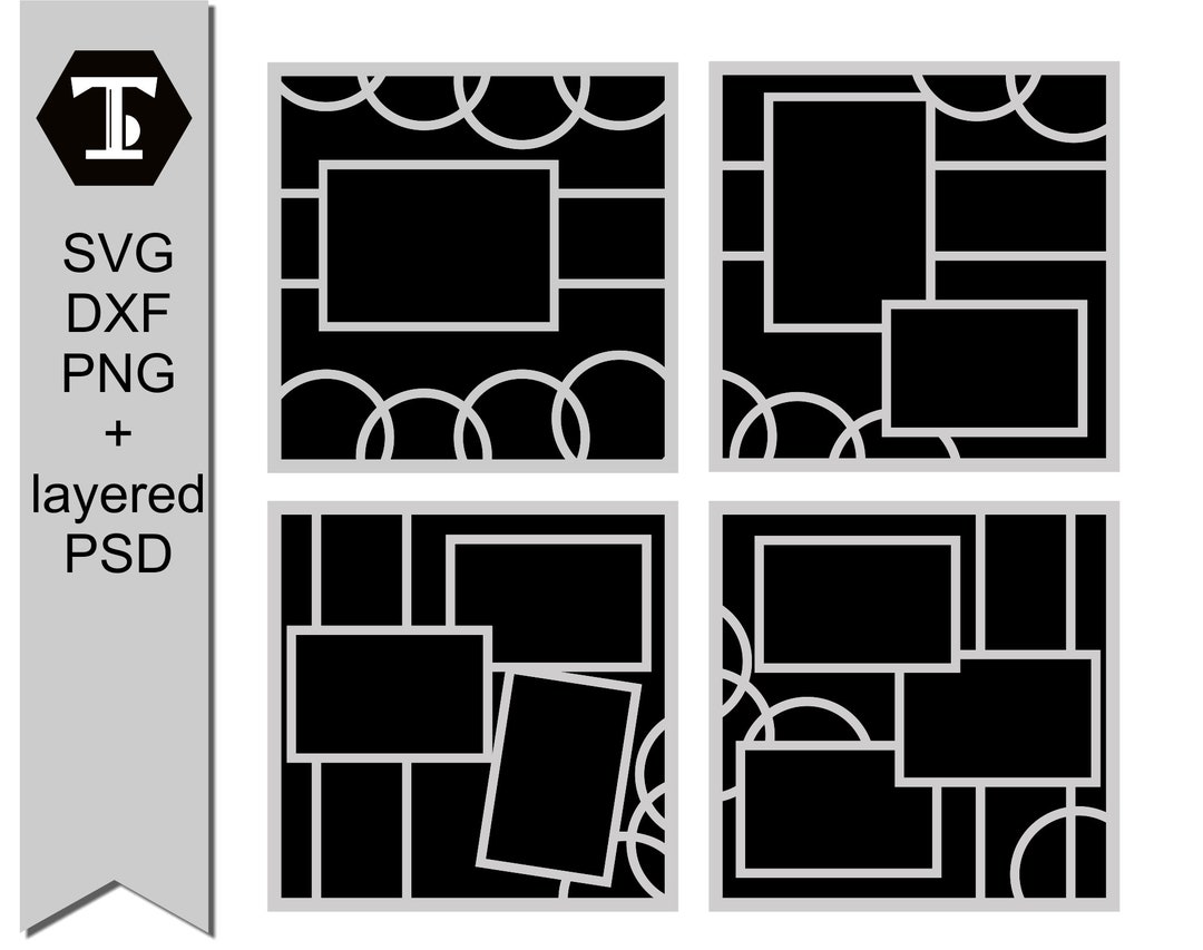 Photo Collage Template or Digital Scrapbooking Layout - Bundle / 4 ...